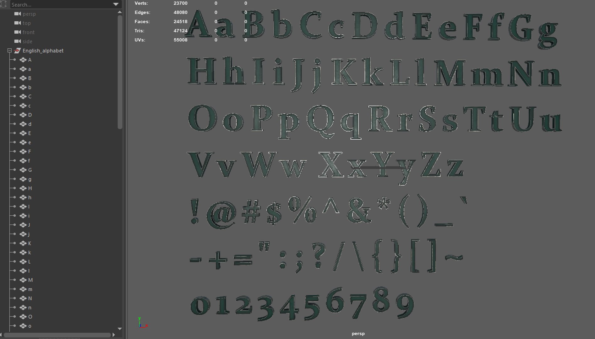 English Letters Model - TurboSquid 1501744