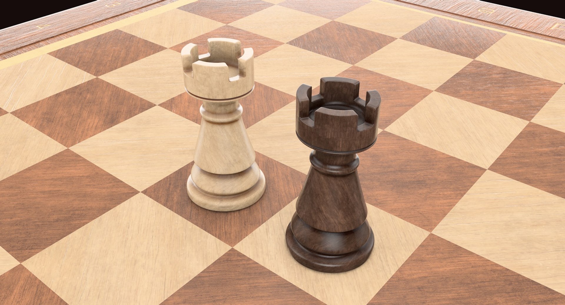 Realistic Wooden Chess Set 3D - TurboSquid 1475186