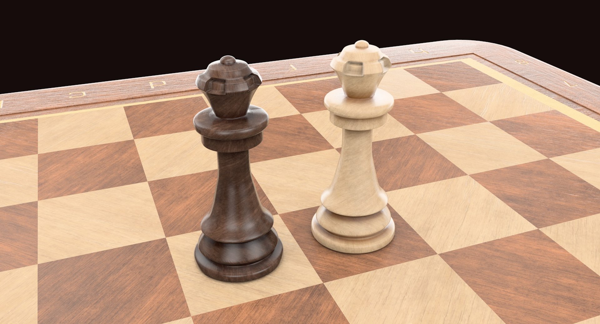 Realistic Wooden Chess Set 3D - TurboSquid 1475186