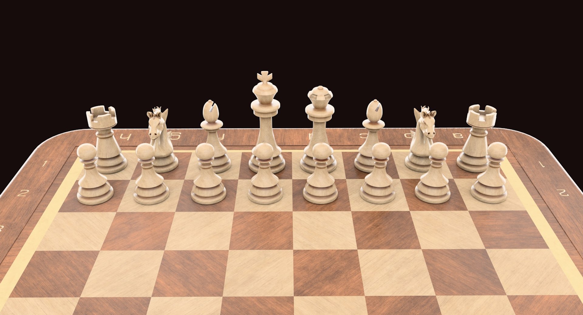 Realistic Wooden Chess Set 3D - TurboSquid 1475186