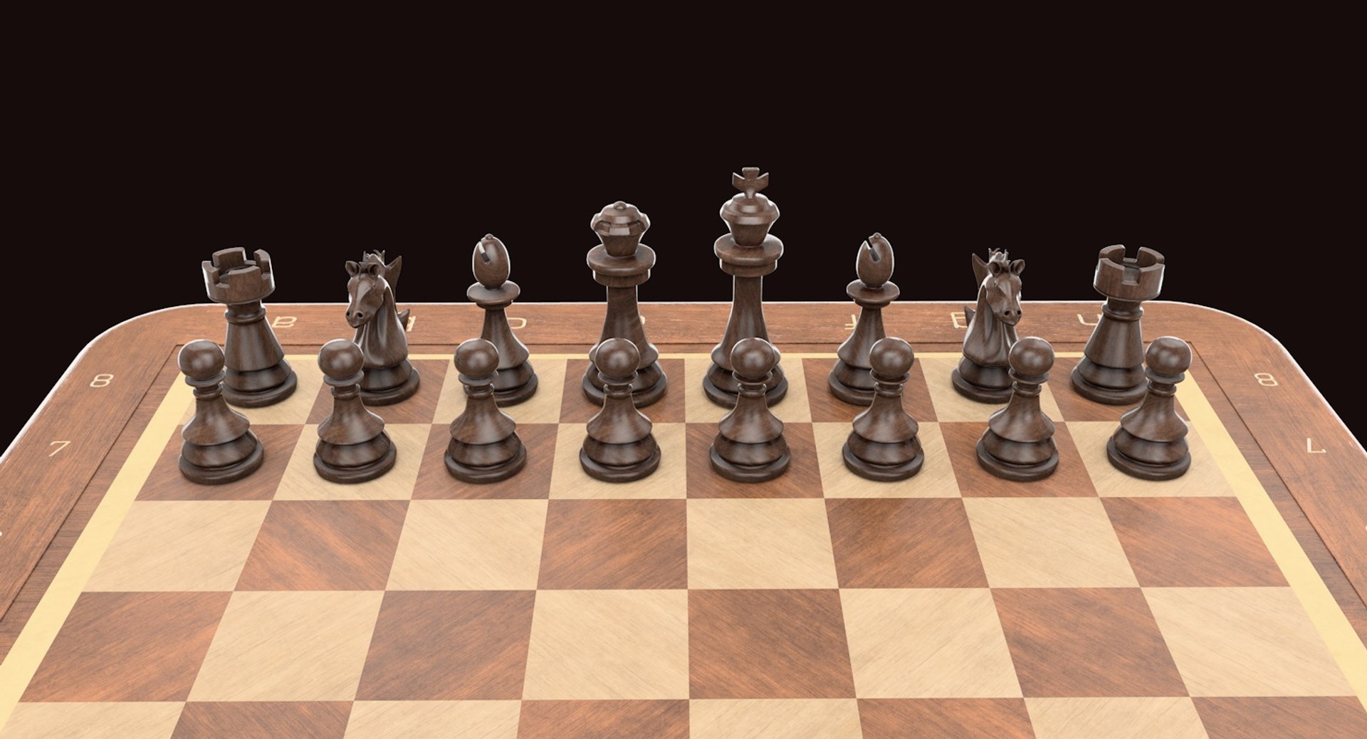 Realistic Wooden Chess Set 3D - TurboSquid 1475186