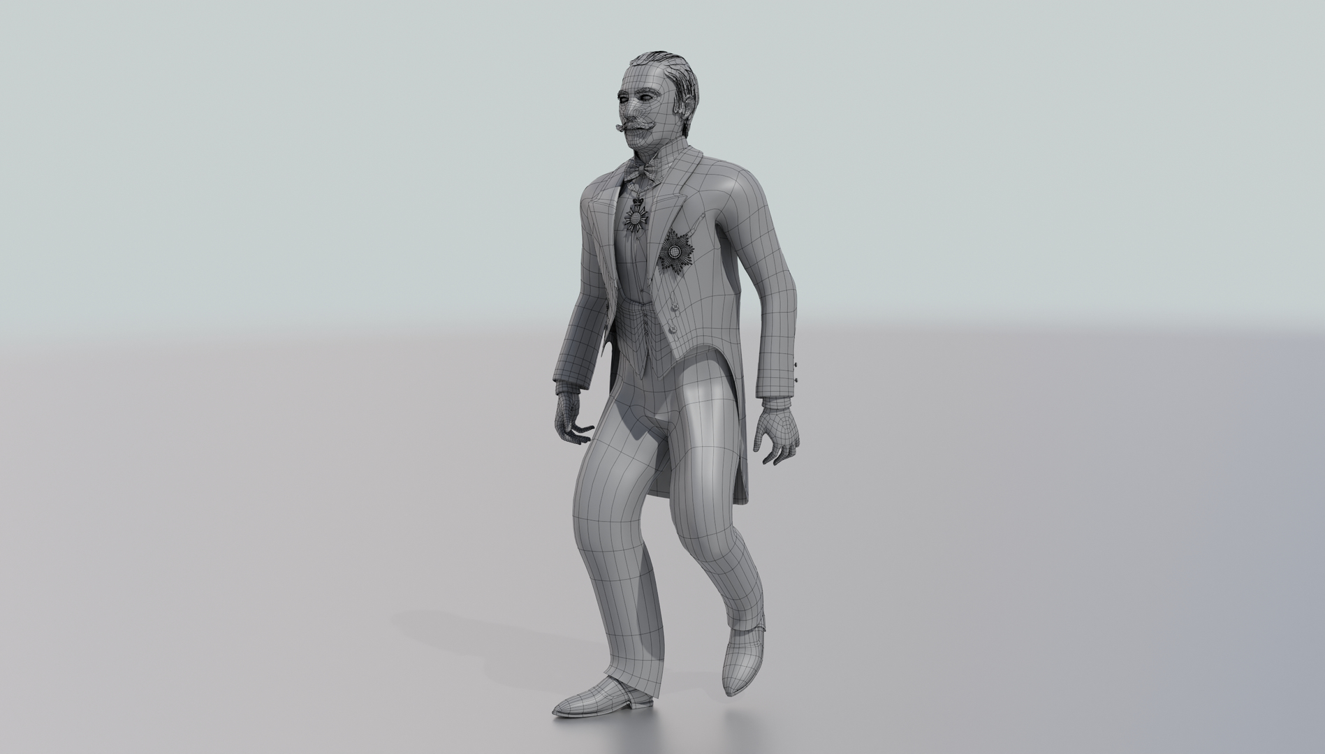 Victorian Diplomat - Rigged MOCAP- Victorian Tuxedoed Gent 3D model ...
