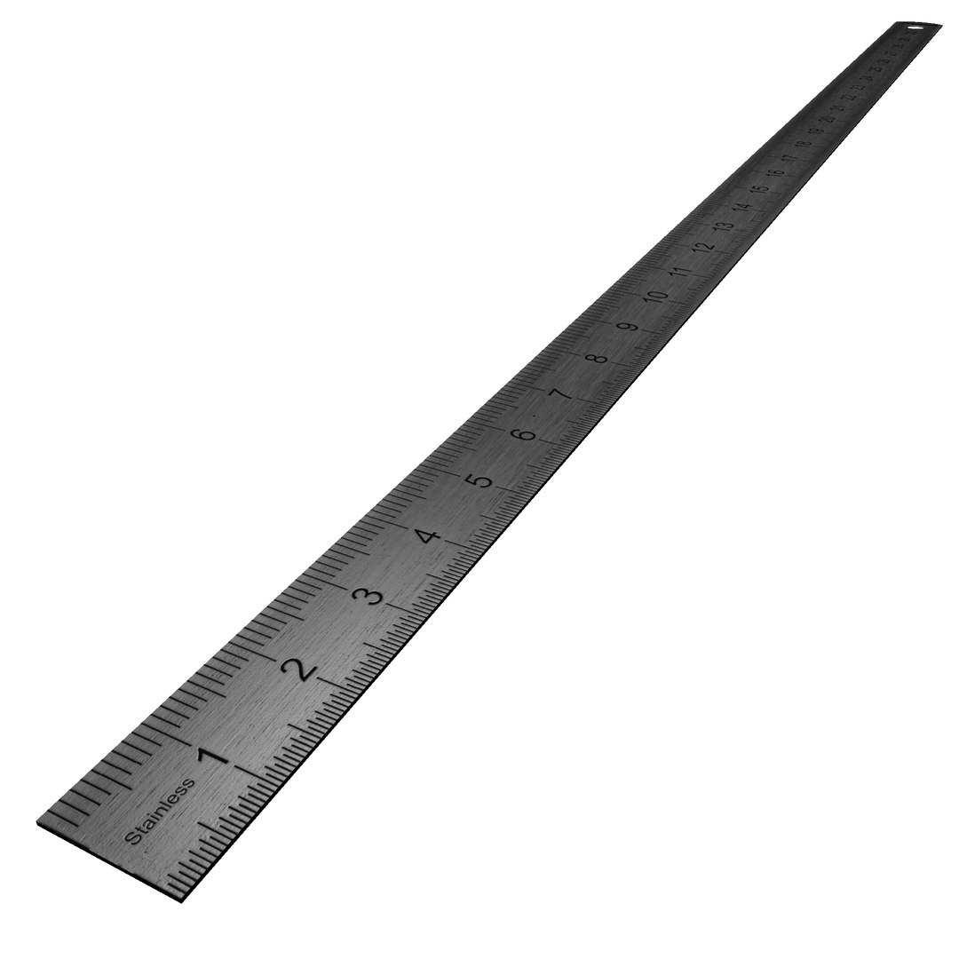 3d model stainless steel ruler