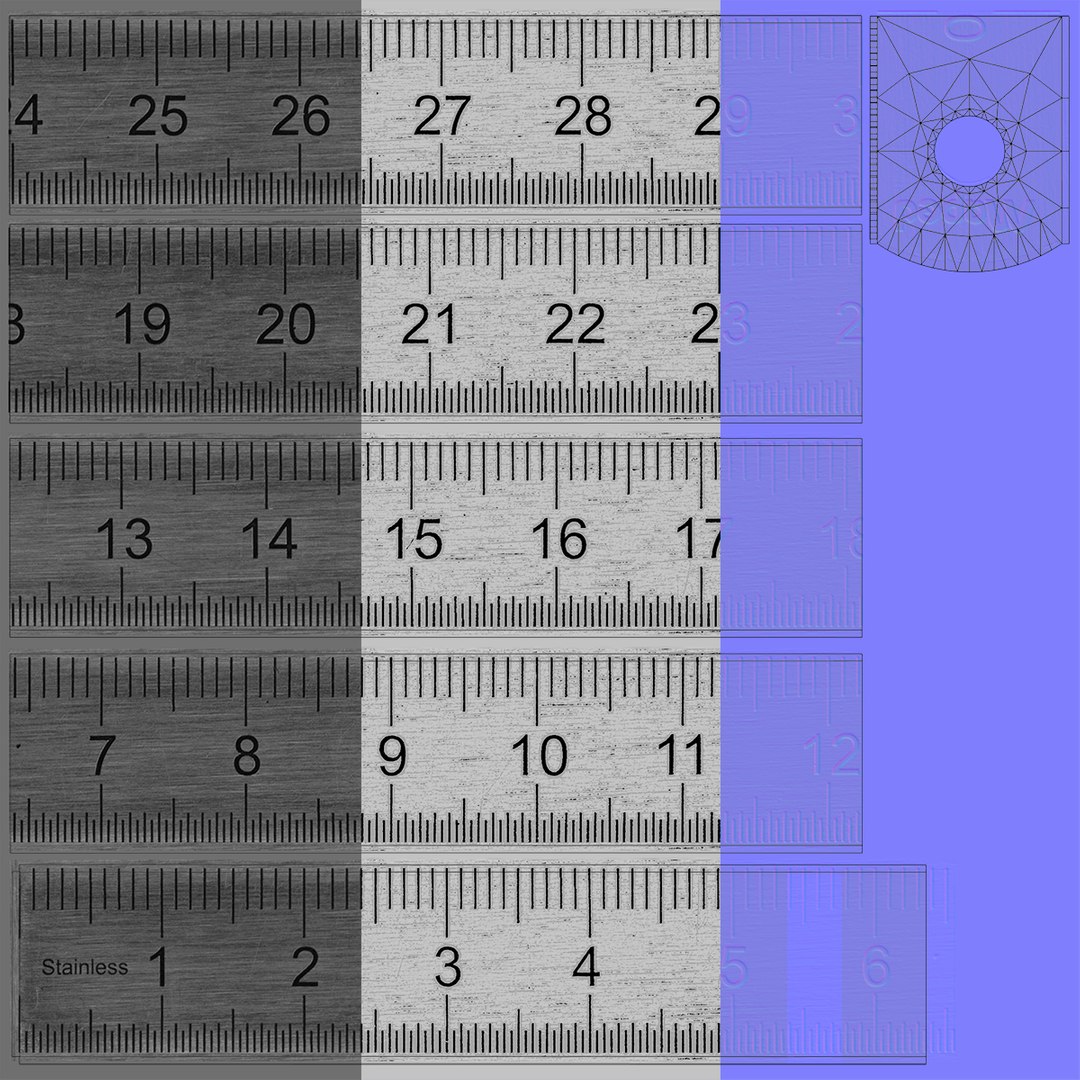 3d model stainless steel ruler