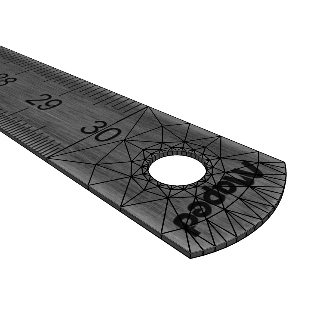 3d model stainless steel ruler