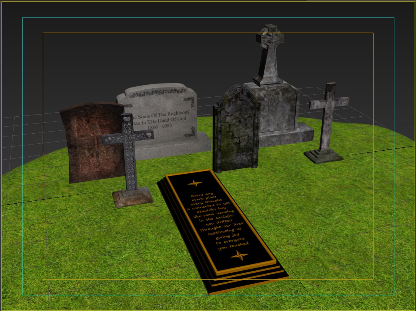 3d Stone Grave Gravestone Model