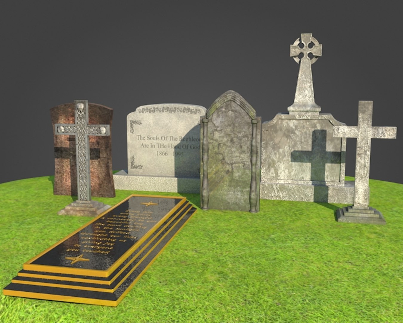 3d Stone Grave Gravestone Model