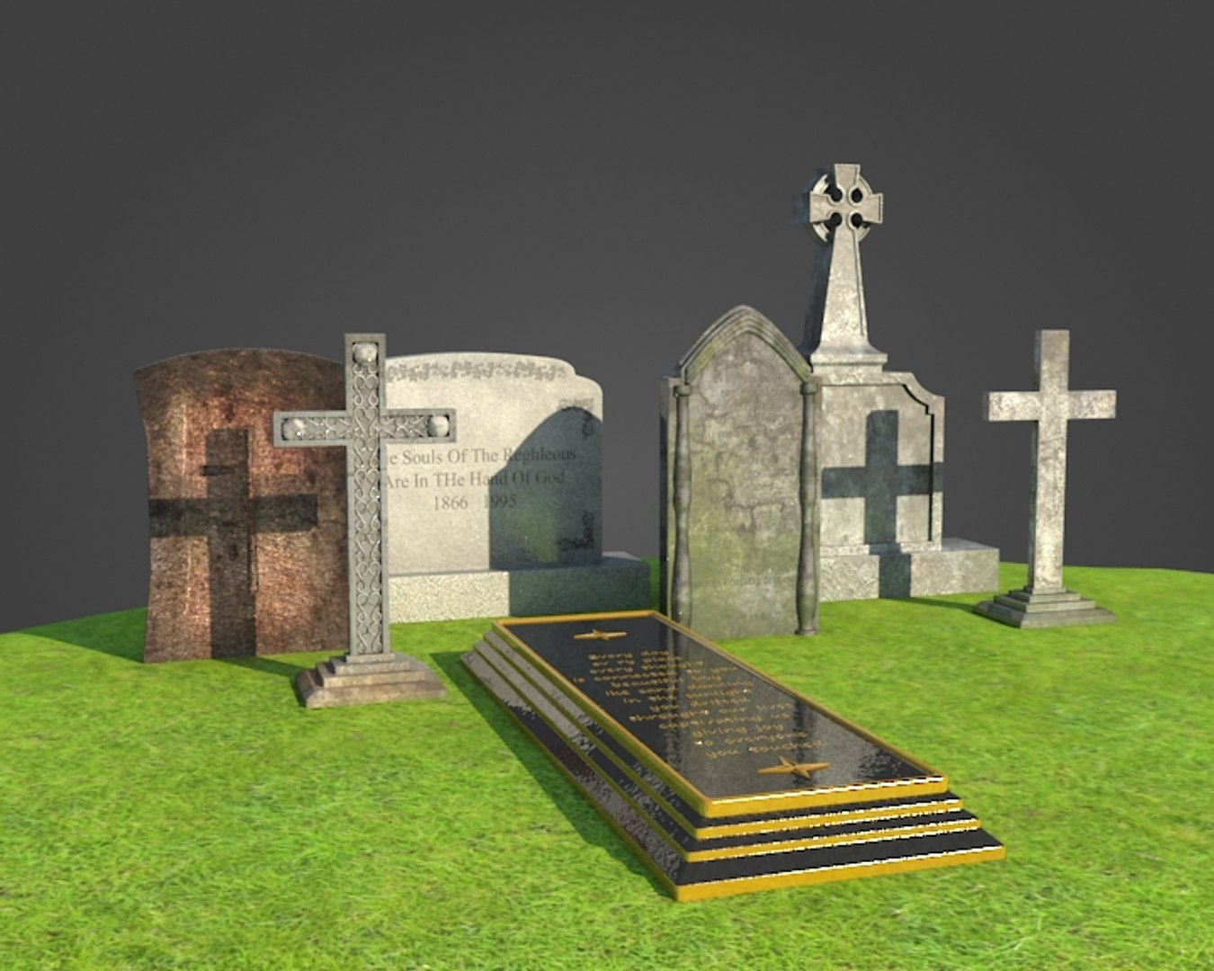 3d Stone Grave Gravestone Model