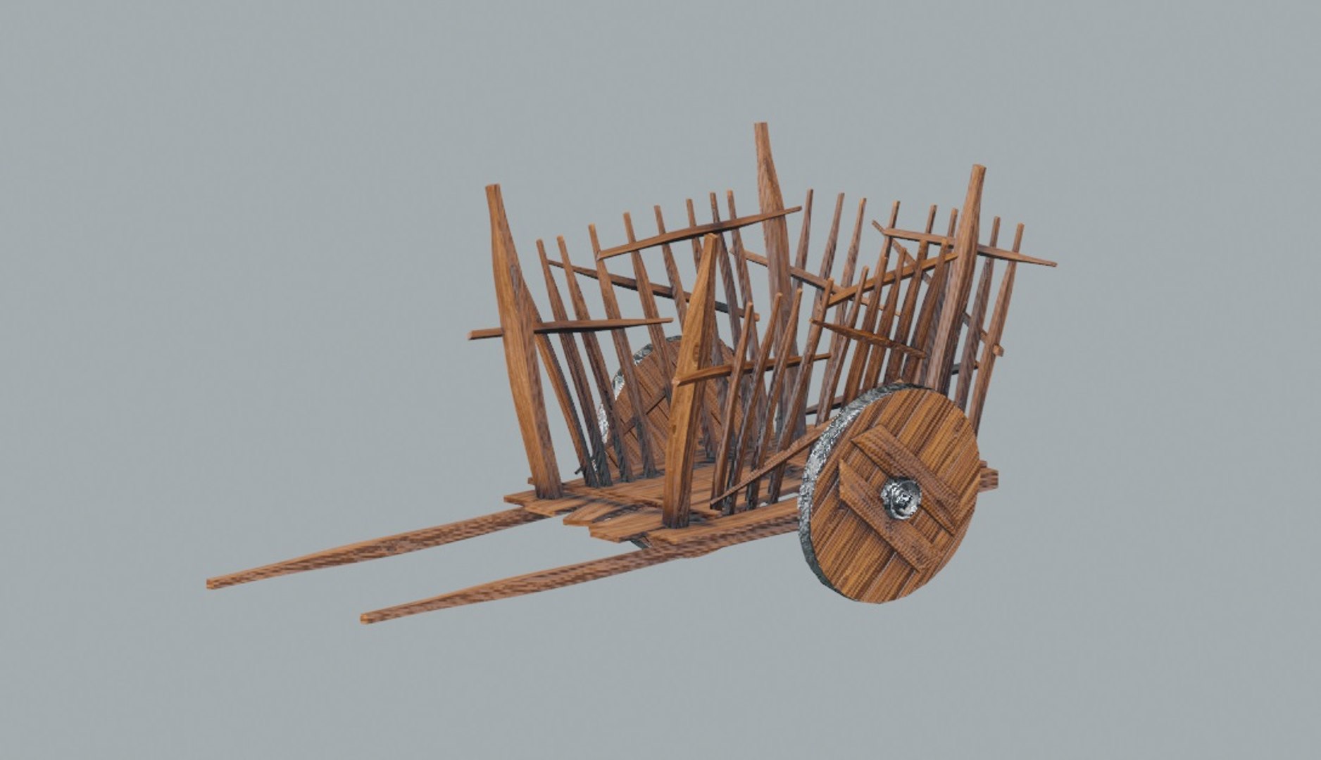 3D Medieval Wooden Cart - TurboSquid 1409256