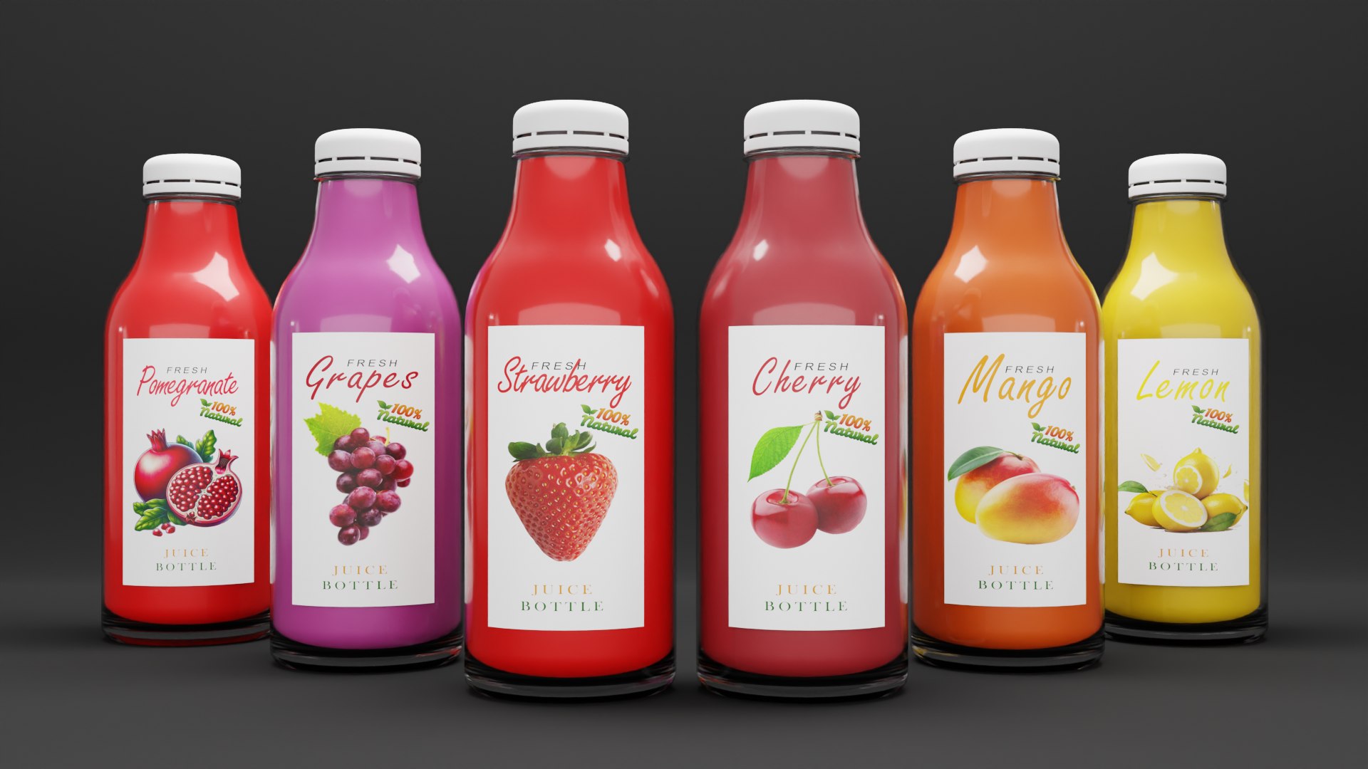 Fruit Juice Bottle 3D Model - TurboSquid 2213500