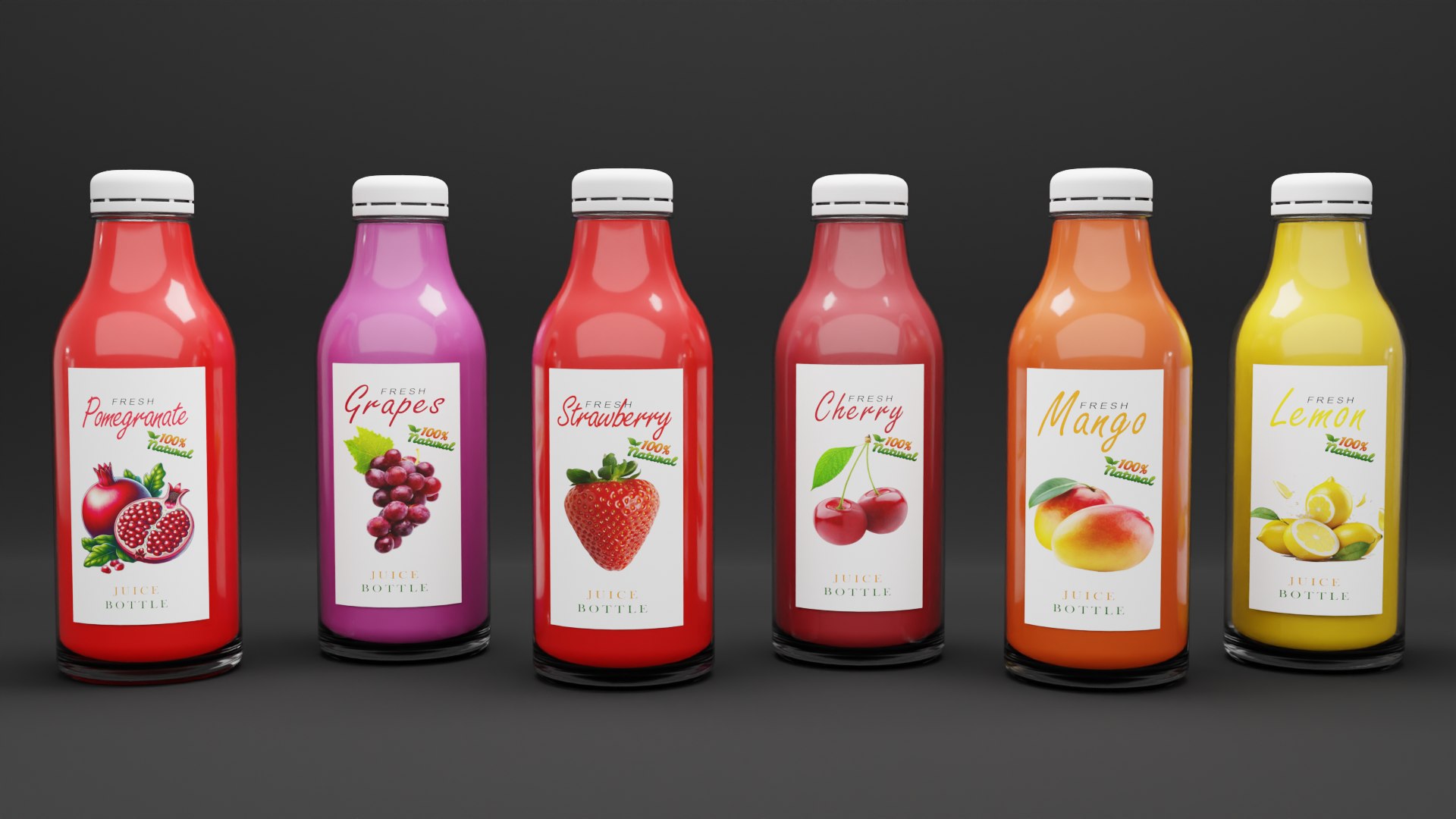 Fruit Juice Bottle 3D Model - TurboSquid 2213500