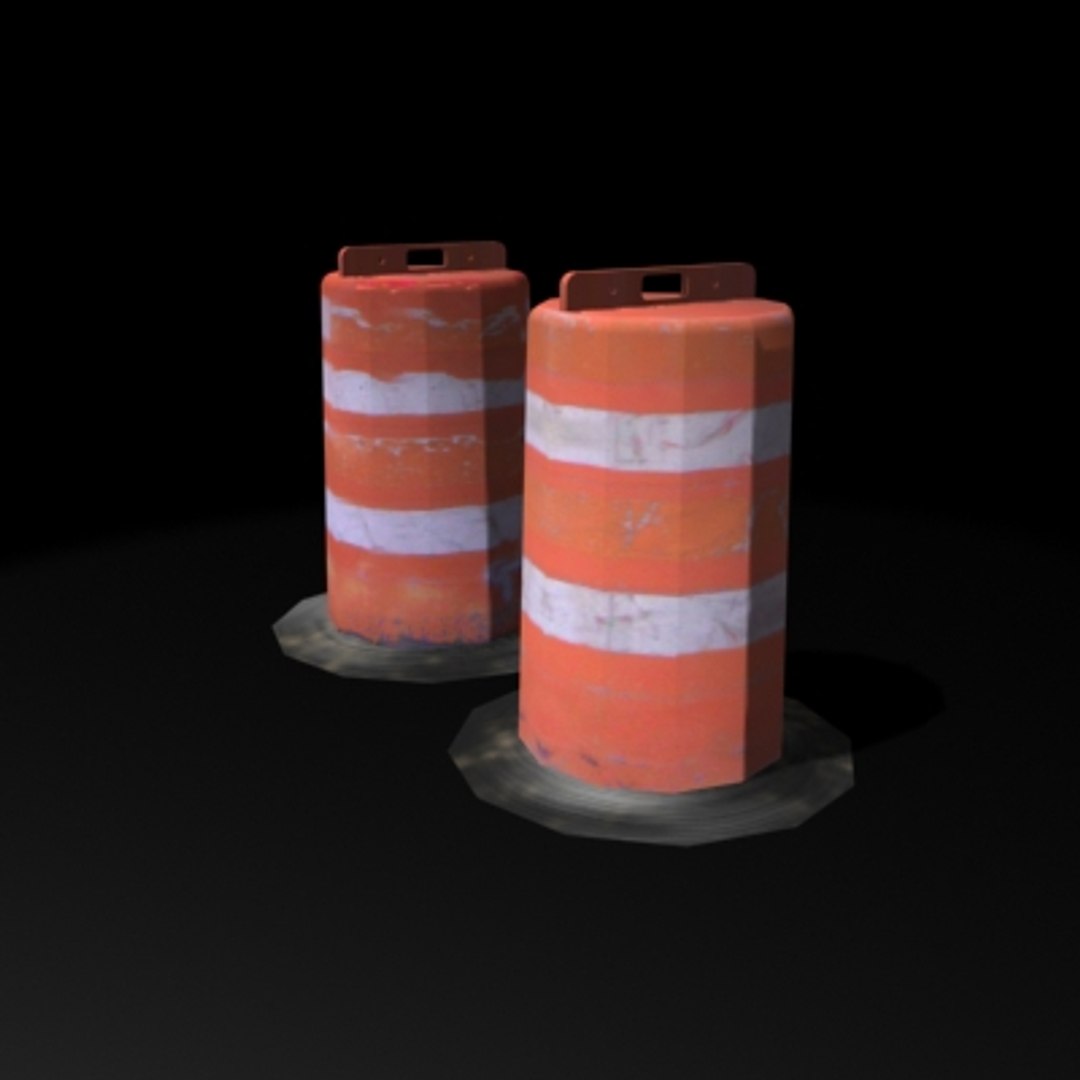 construction barrels 3d max