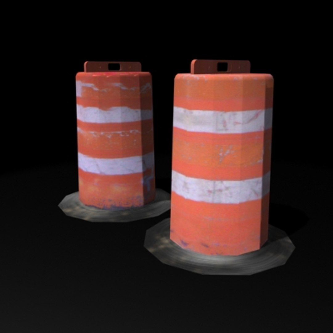 construction barrels 3d max