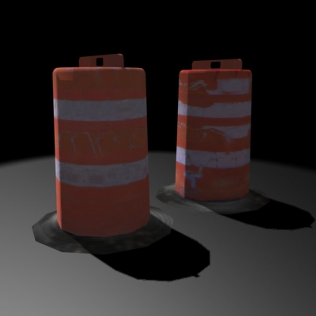 construction barrels 3d max
