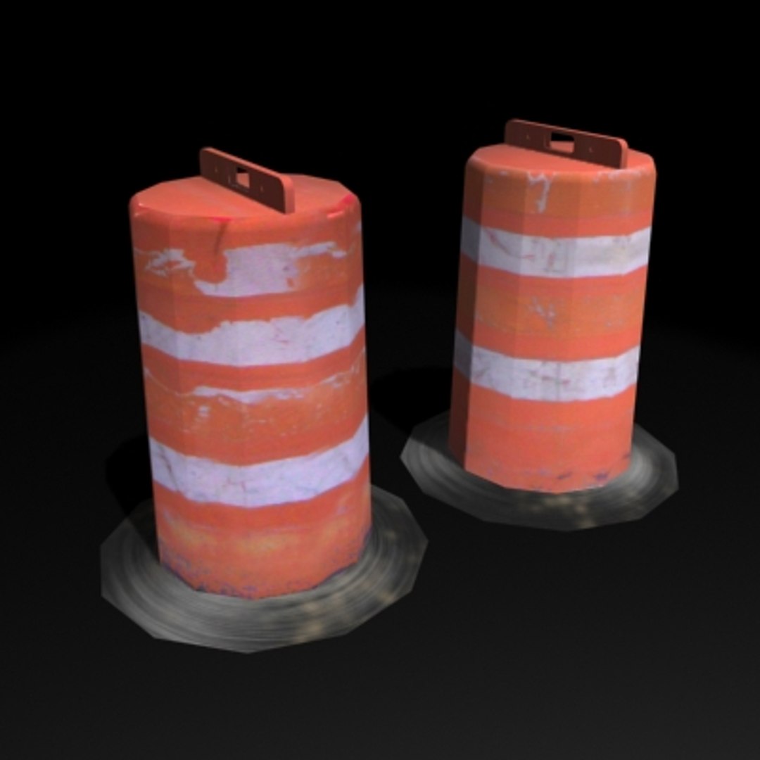 construction barrels 3d max