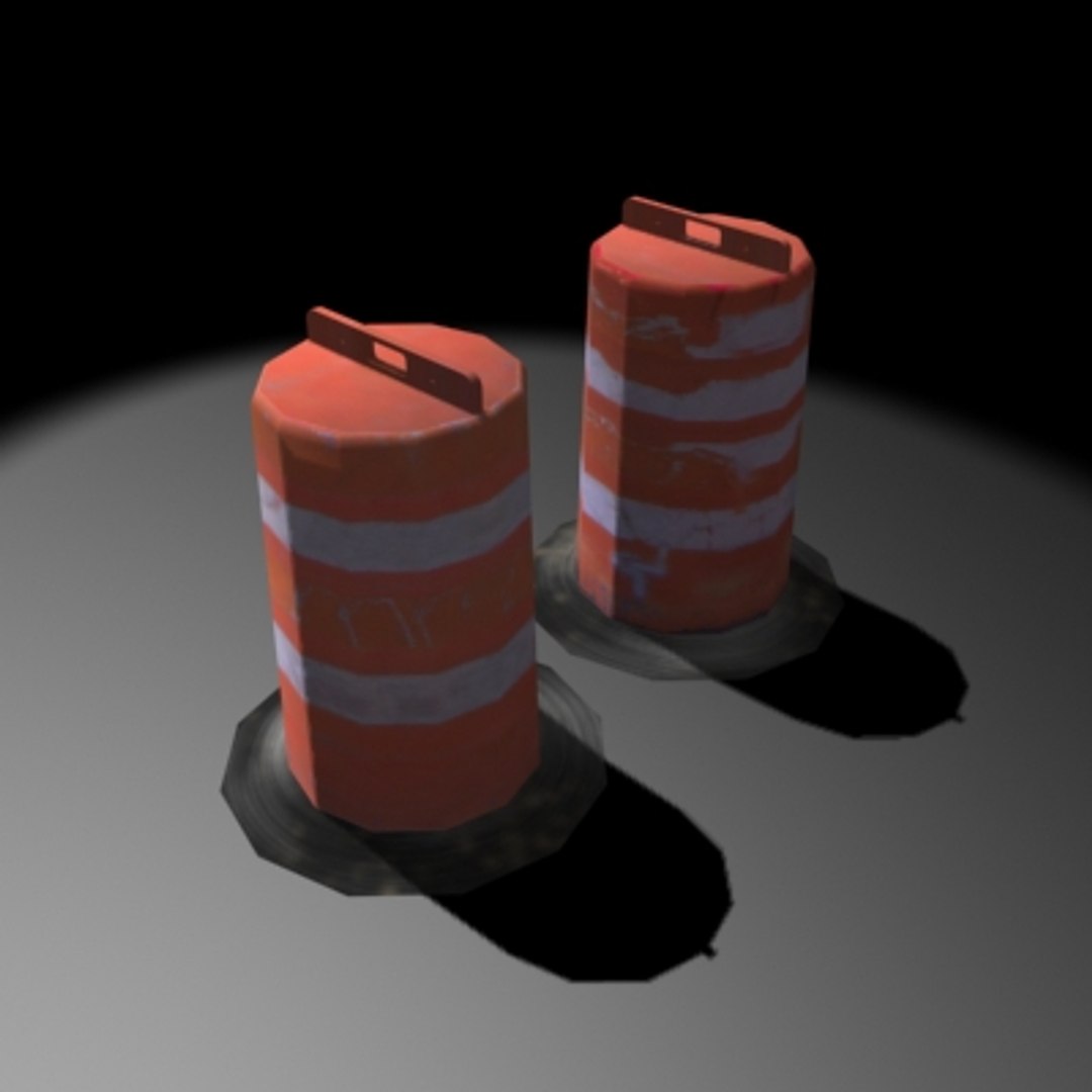construction barrels 3d max