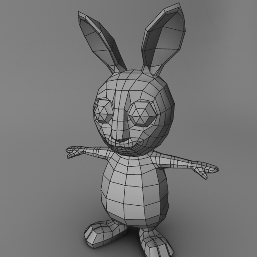 3d cartoon rabbit model