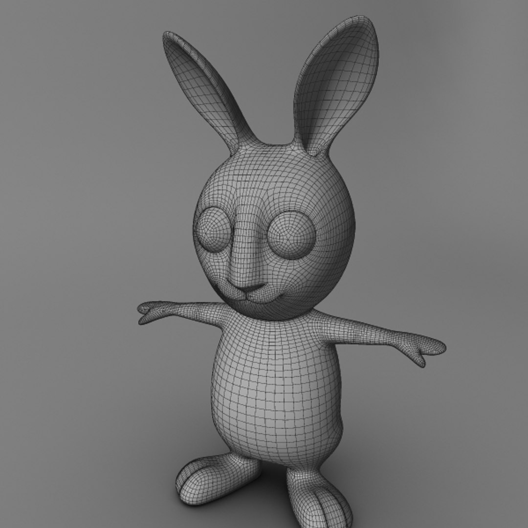 3d cartoon rabbit model