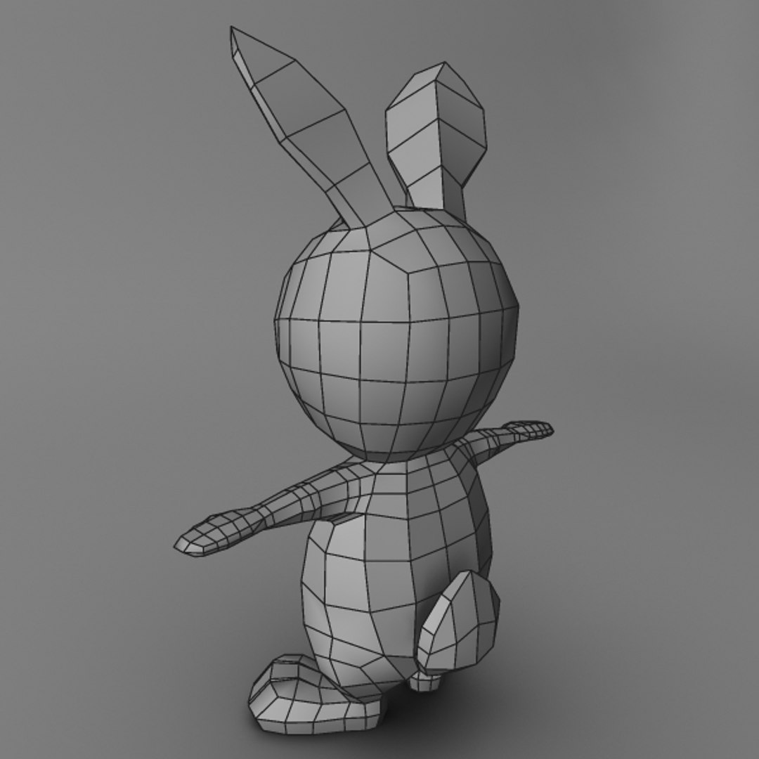 3d cartoon rabbit model