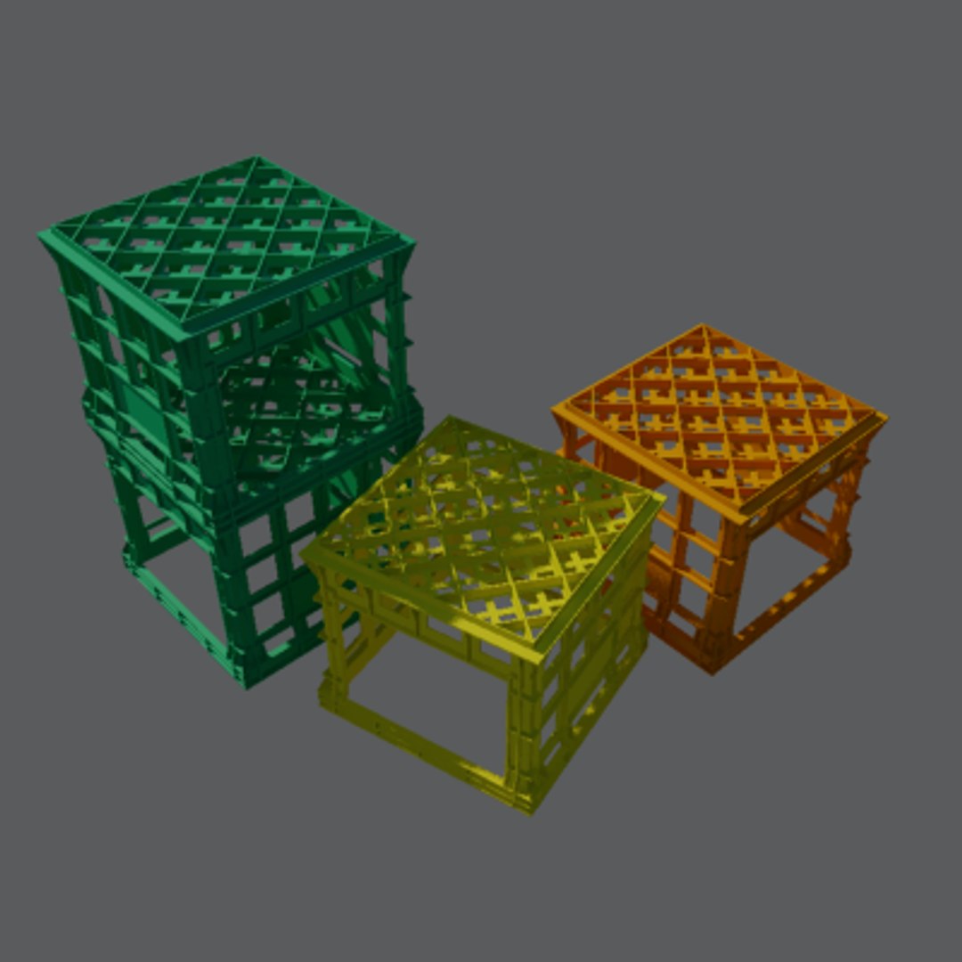 3d milk crate open face