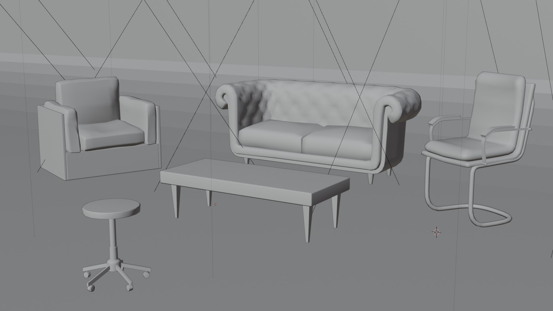 Chair Set 3D Model - TurboSquid 2458865