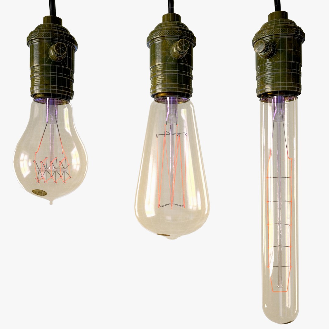 3D Vintage Light Bulbs Set PBR - TurboSquid 2237387
