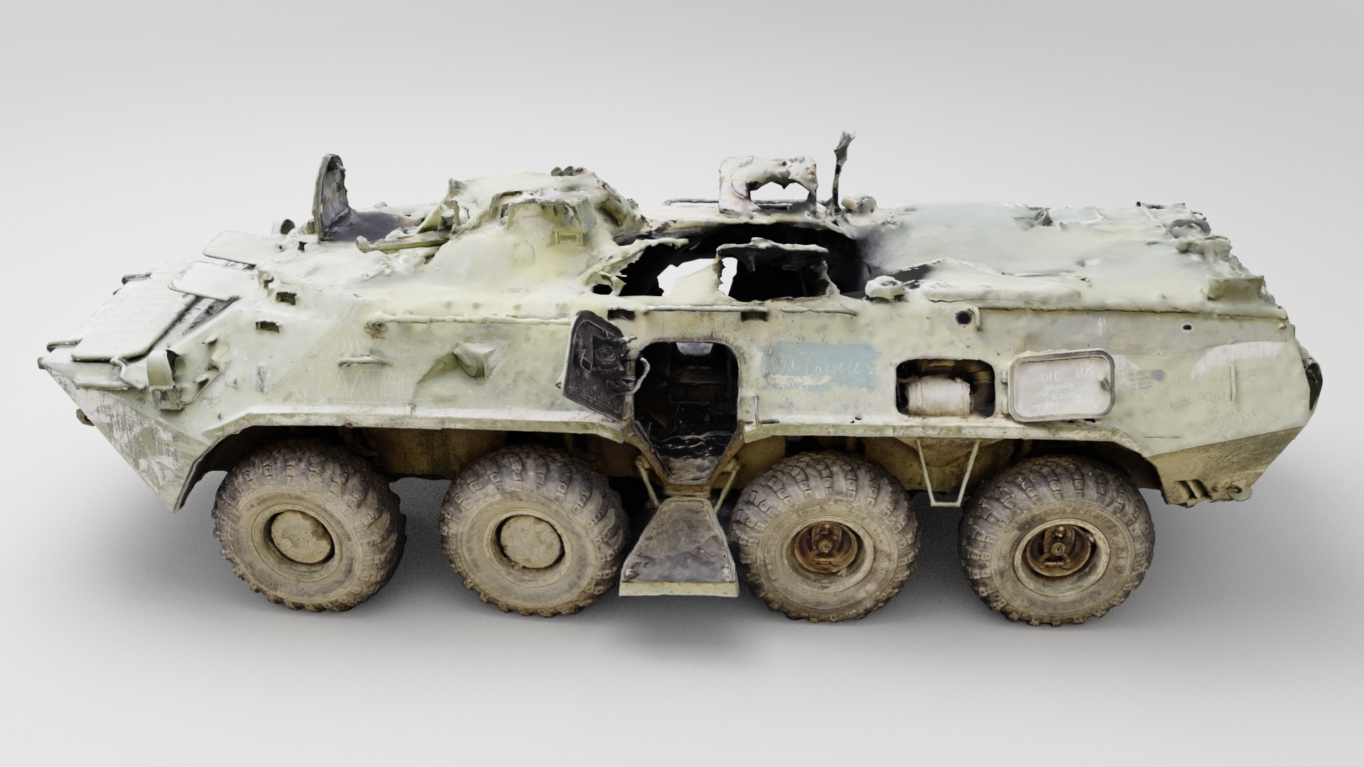 3D Russian BTR-82A Destroyed By Ukrainian Army Model - TurboSquid 1981240