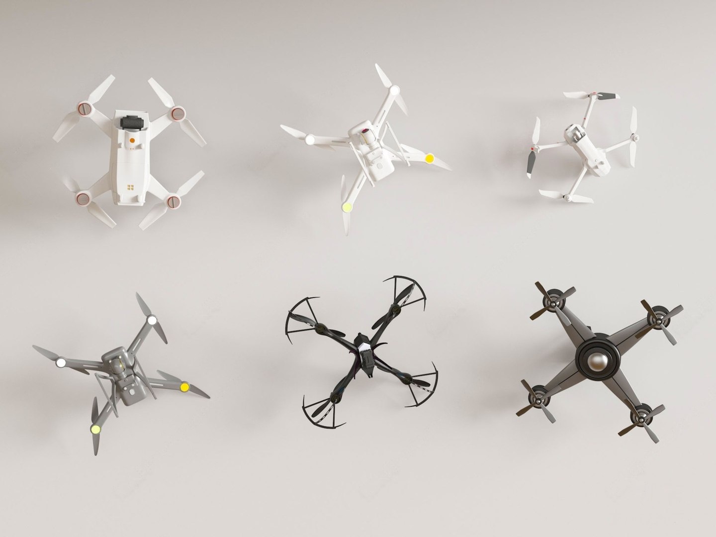Quadcopter Drones Collection Aircraft Drone 3D Model - TurboSquid 2397496