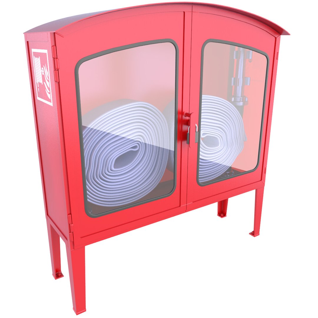 3D 3D Red Emergency Fire Hose Box Model 23 - TurboSquid 1714405