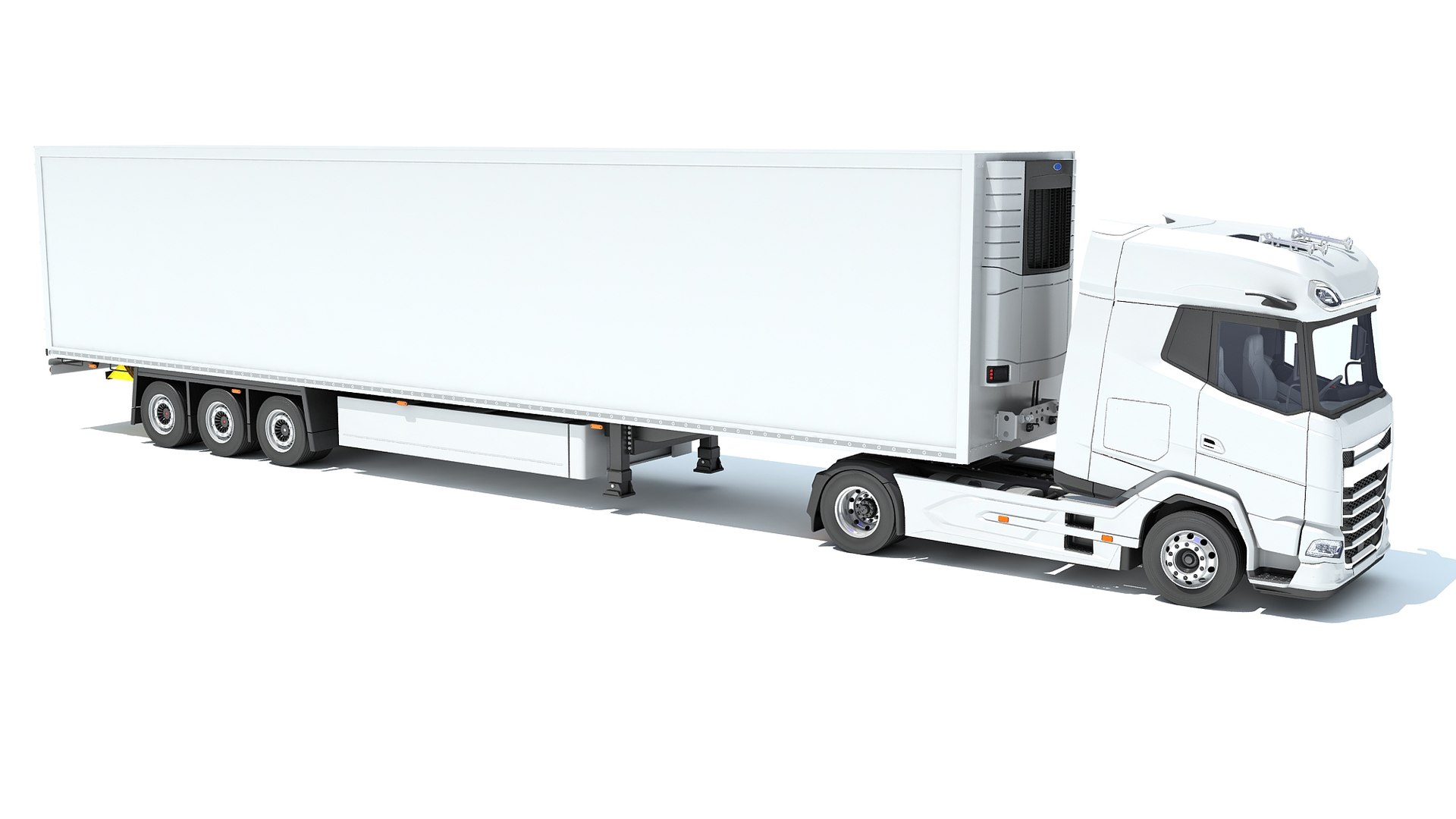 3D model Truck with Reefer Refrigerator Trailer - TurboSquid 2162123