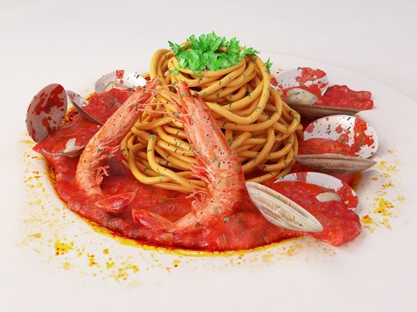 spaghetti tomato sauce 3d model