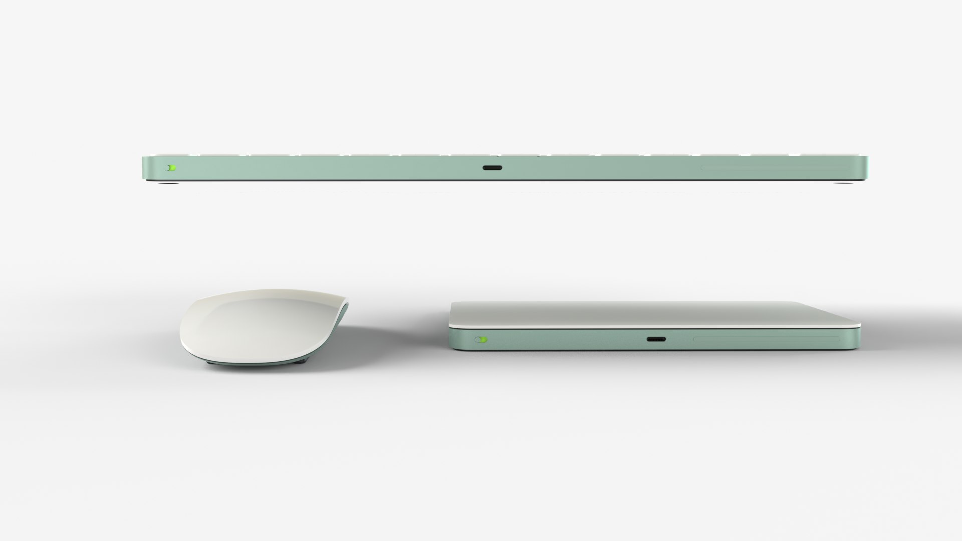 3D Model Apple IMac Green With Keyboard Mouse And Trackpad - TurboSquid ...