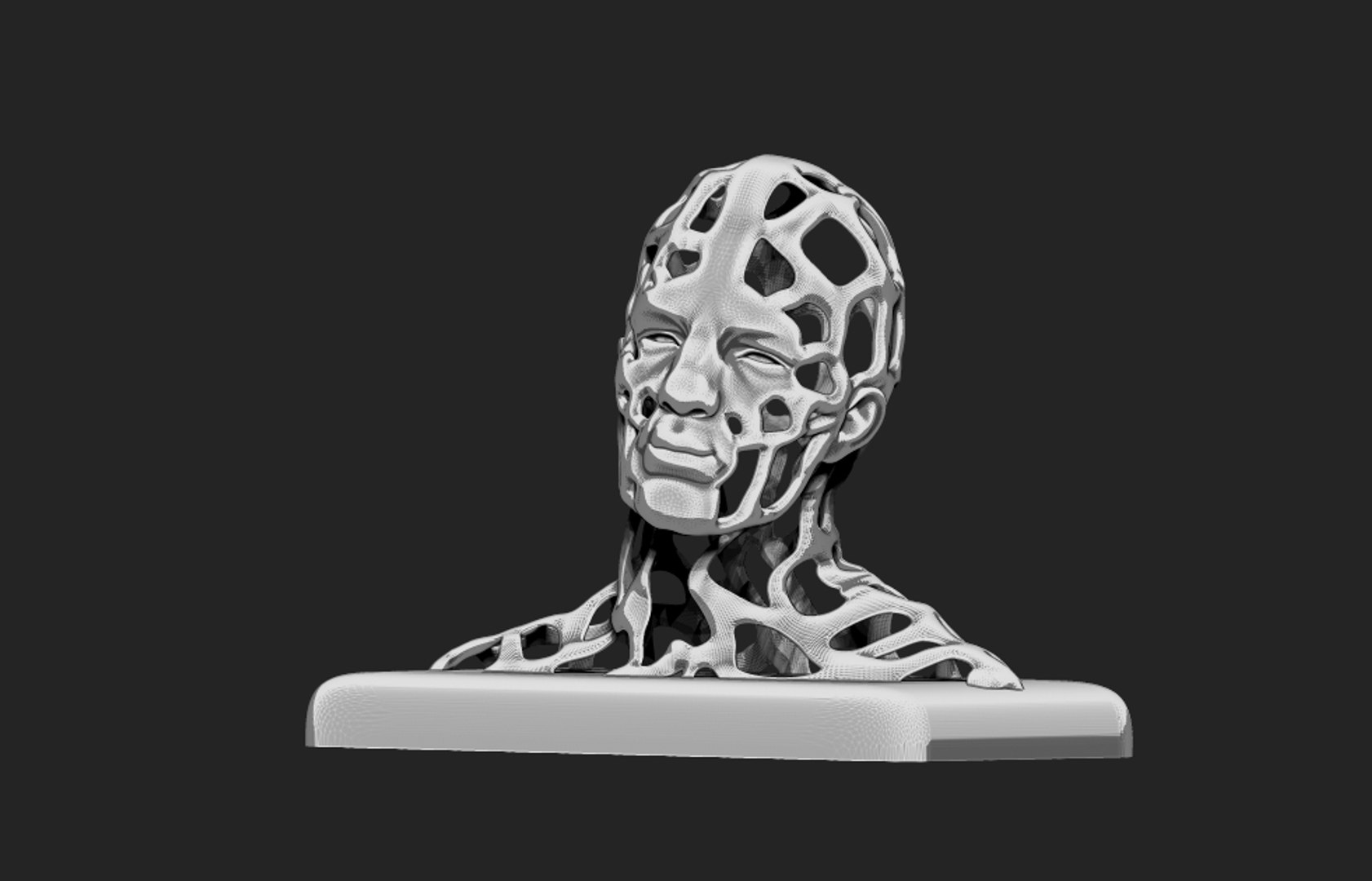 3d Model Man Head Sculpted Print