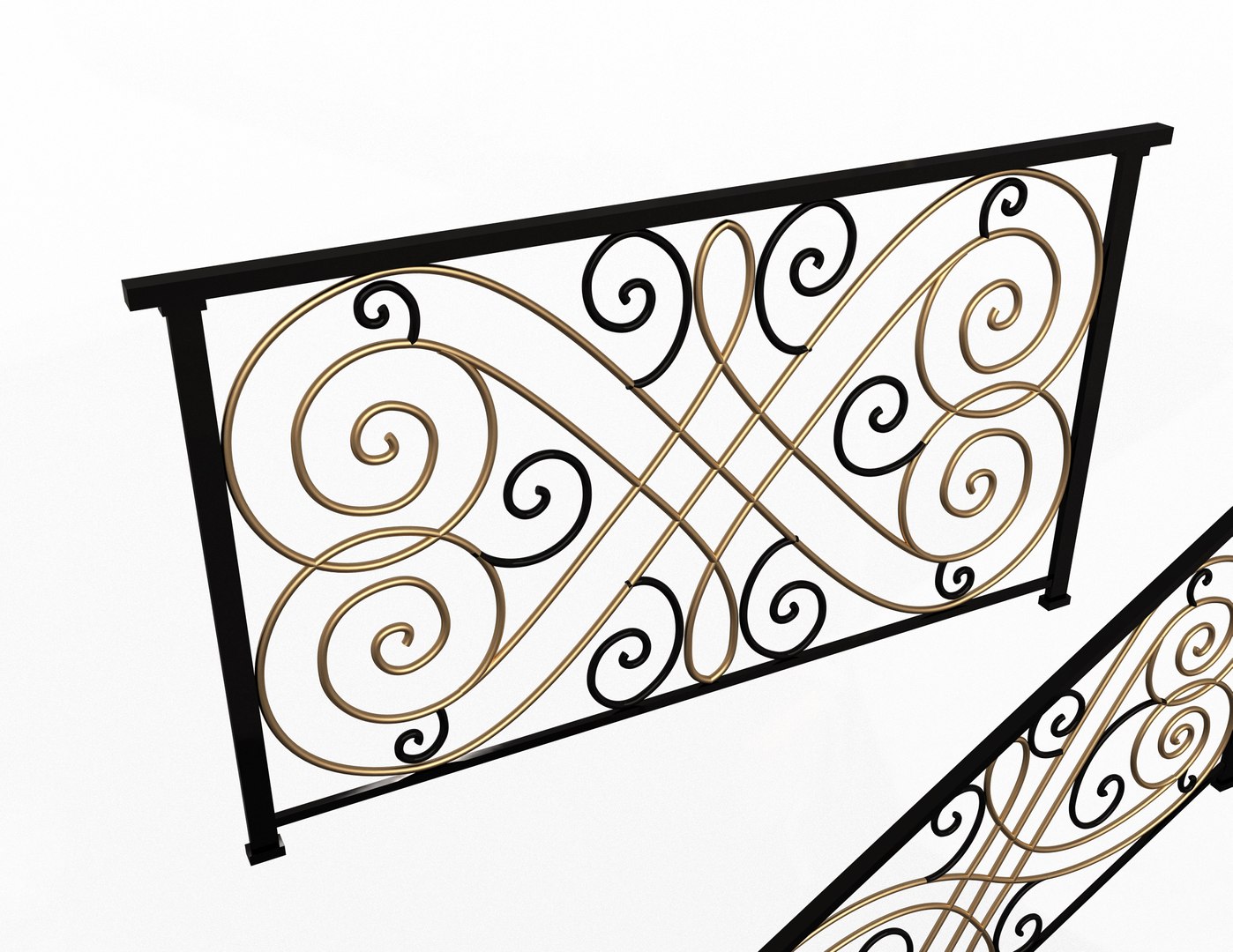 3D Forging Iron Forged Balcony Railing 05 - TurboSquid 1731374