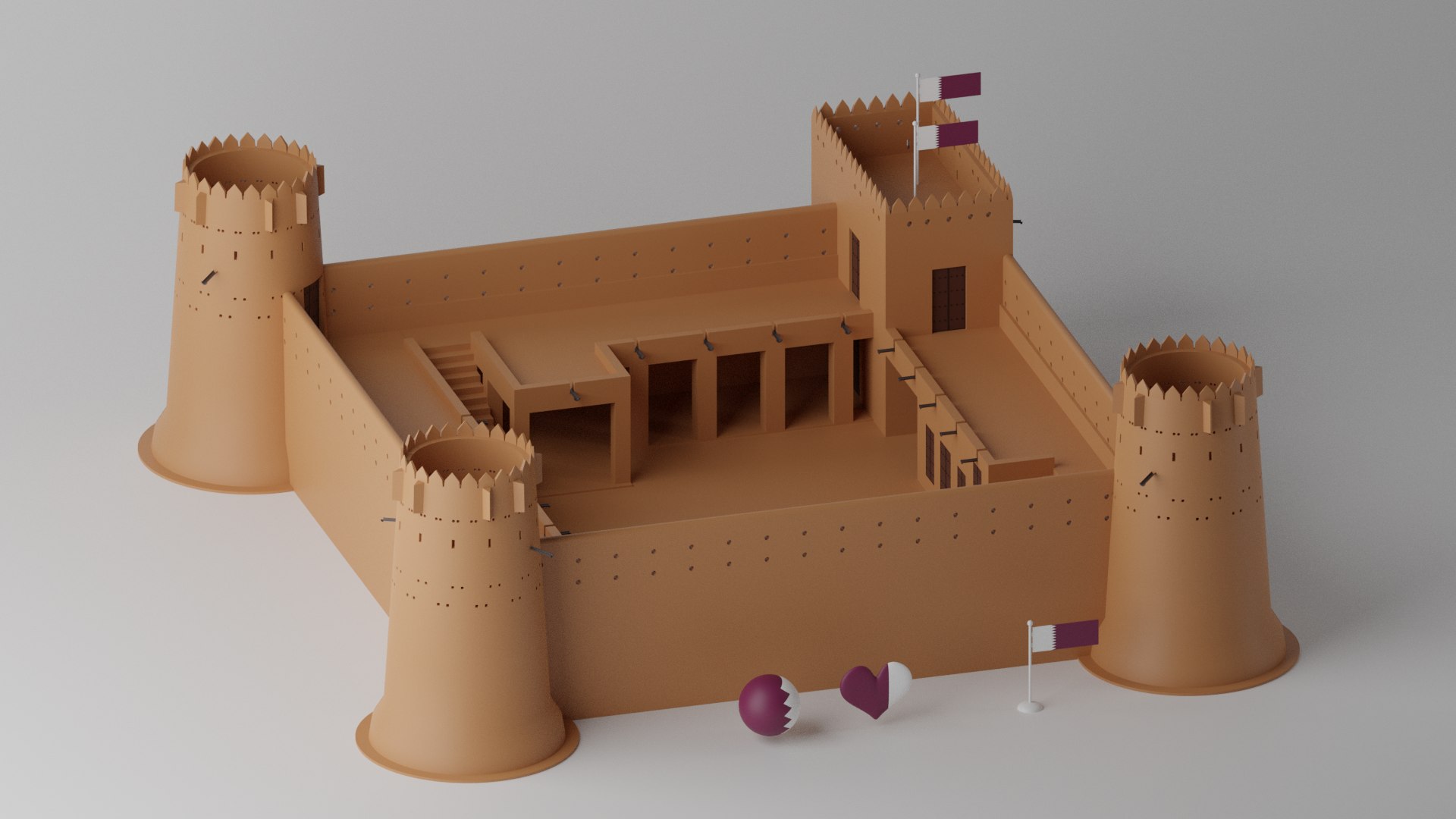 Zubara Fort Qatar 3D Model - TurboSquid 2049666