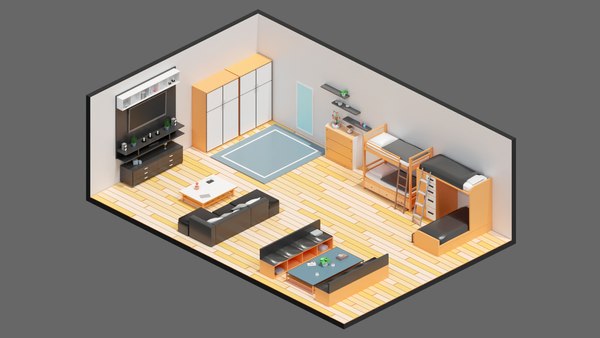 3D model low poly interior 9 - TurboSquid 1828078