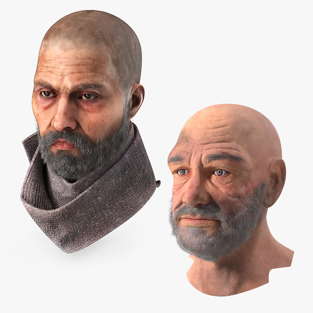 Heads Of Homeless Man Collection Model - TurboSquid 2346558
