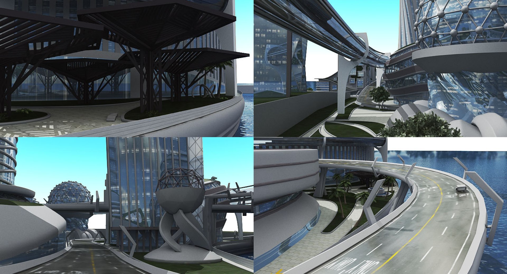 3D Futuristic Cityscape - TurboSquid 1388101