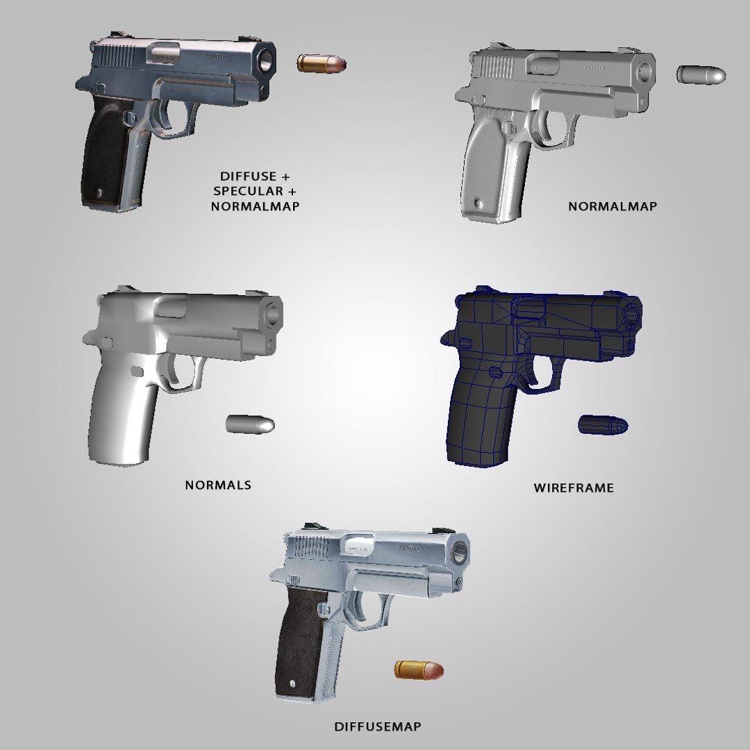 Maya Handgun Firestar Gameready