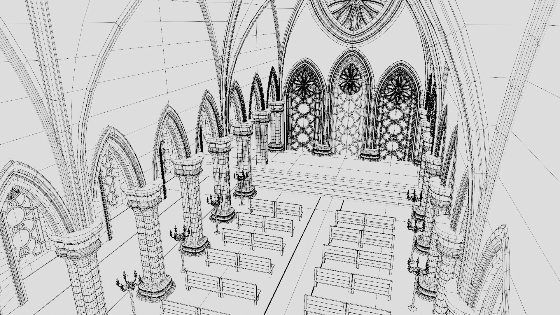Church Cathedral Chapel Model - TurboSquid 1666769