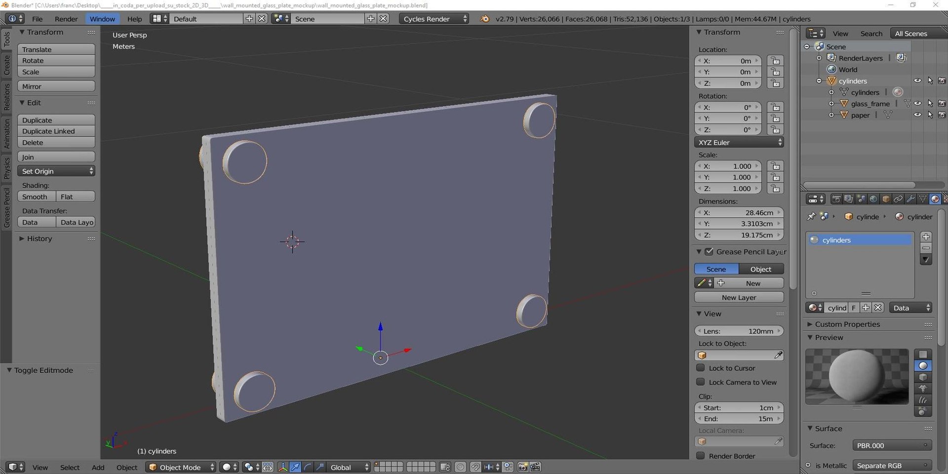 Wall Mounted Glass Plate 3D Model - TurboSquid 1486970