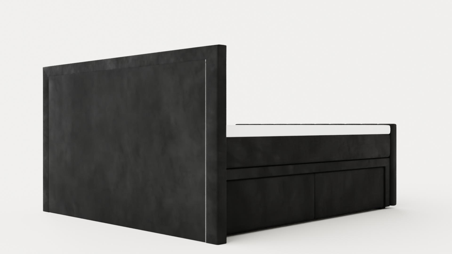 3D Franco Bed Package 180x200 Co Storage Black Artificial Leather ...
