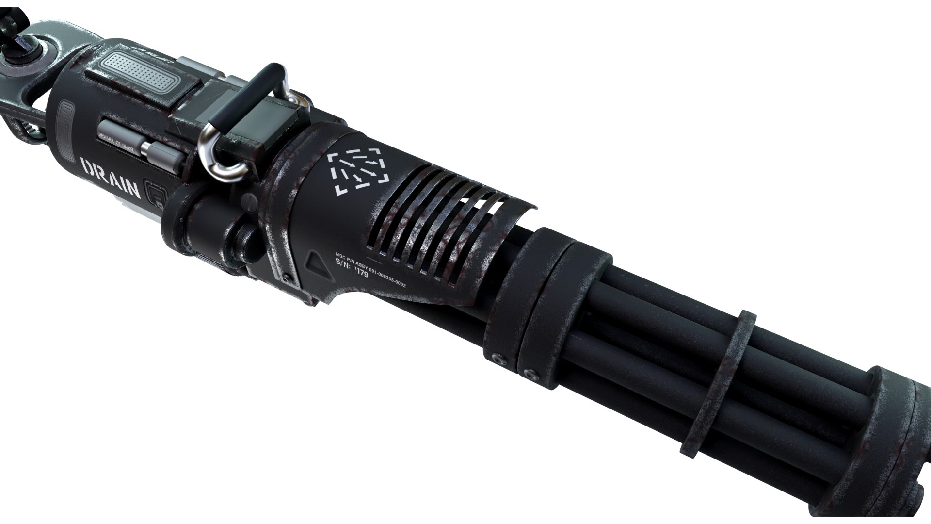 Multi Barrel Machine Gun Model Model - TurboSquid 2050769