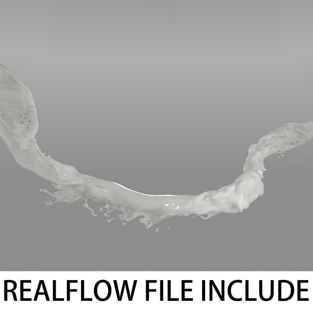 3d liquid flow pack realflow model