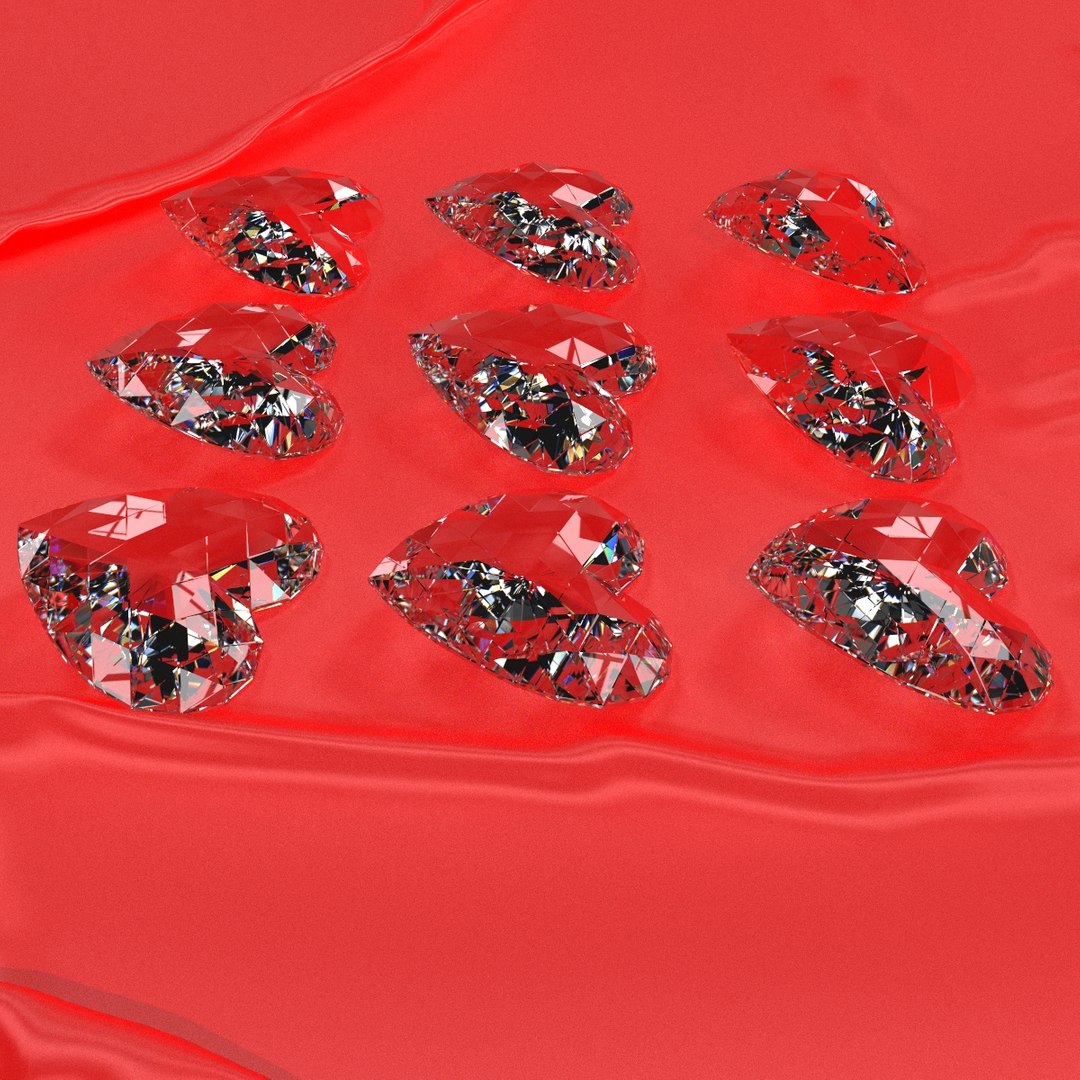 Set Heart Shaped Gemstone 3D Model - TurboSquid 1389947