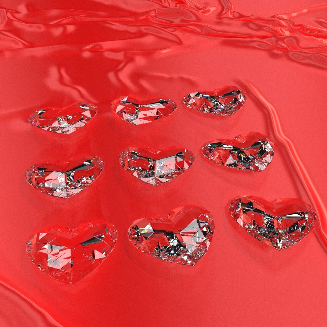 Set Heart Shaped Gemstone 3D Model - TurboSquid 1389947