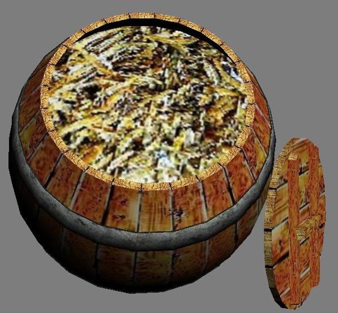 3ds Max Wooden Barrel Dried Fish