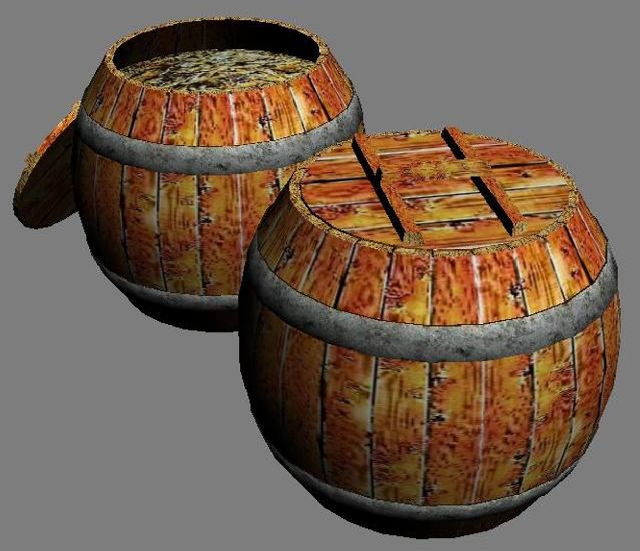 3ds Max Wooden Barrel Dried Fish