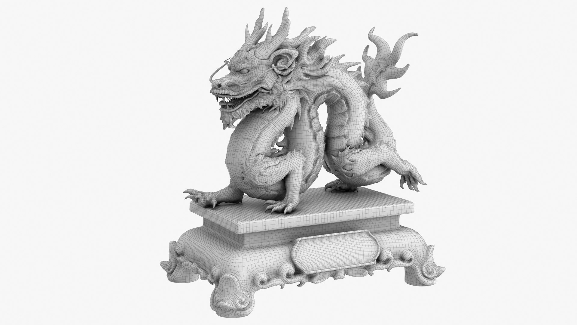 3D Model Gold Chinese Dragon Statue - TurboSquid 1981975