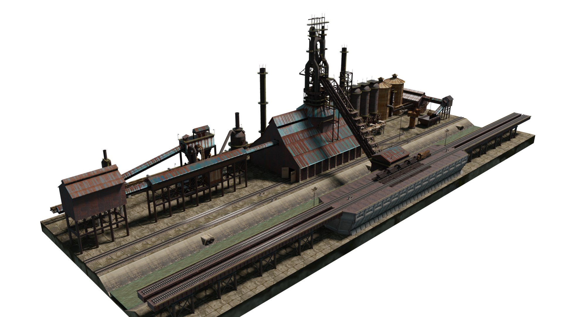 3D Blast Furnace Textured - TurboSquid 2082345